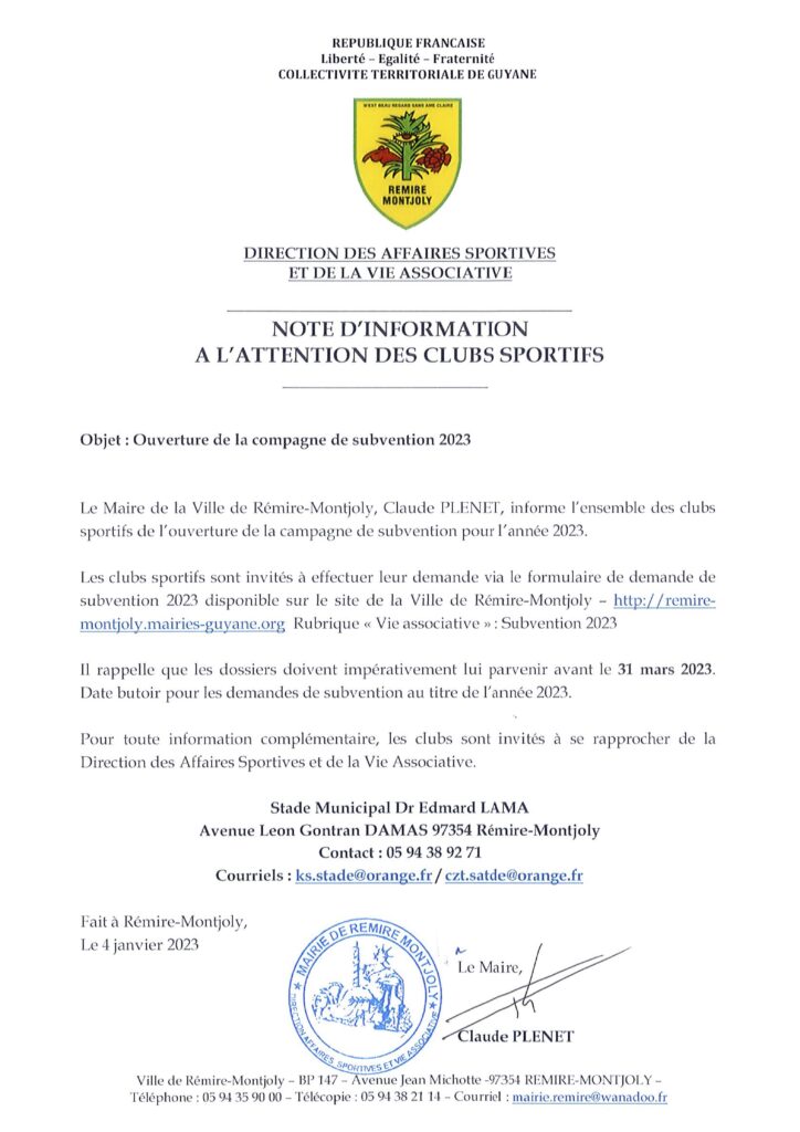 SPORT : OUVERTURE CAMPAGNE DE DEMANDE DE SUBVENTION 2023 – Mairie ... SPORT : OUVERTURE CAMPAGNE DE DEMANDE DE SUBVENTION 2023 – Mairie ...